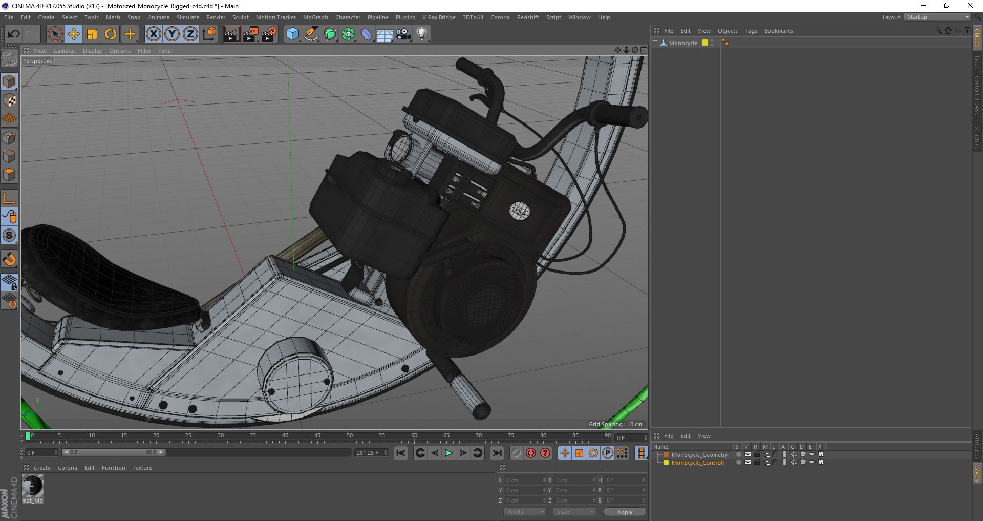 Motorized Monocycle Rigged For Cinema 4D 3D Model - TurboSquid 1882704
