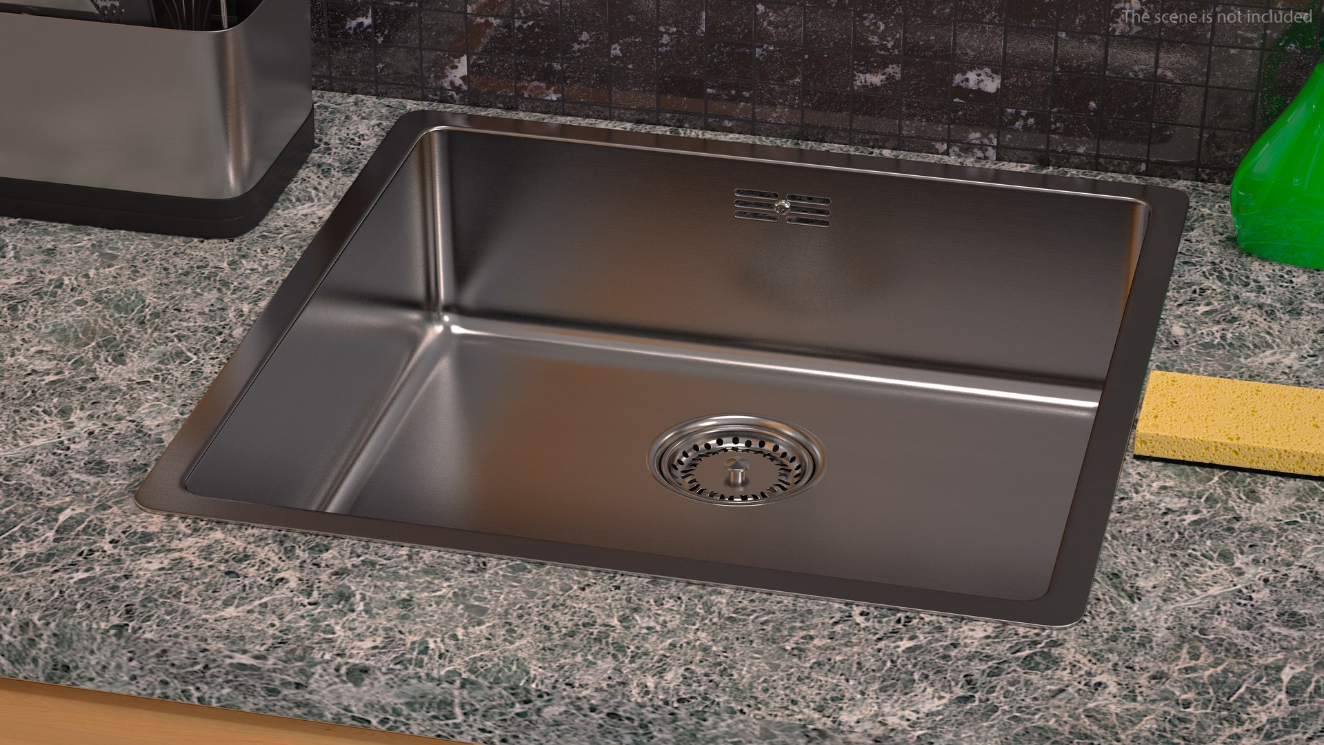 Single Bowl Square Stainless Steel Inset Sink 3D - TurboSquid 1735855