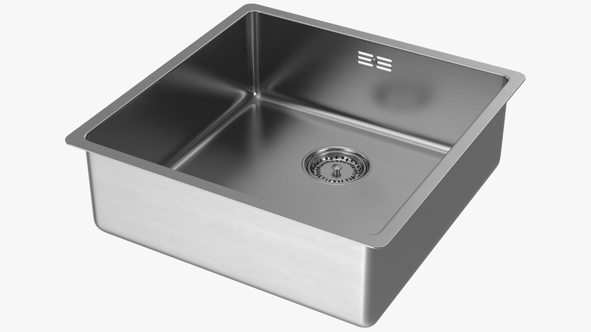 Single Bowl Square Stainless Steel Inset Sink 3D - TurboSquid 1735855