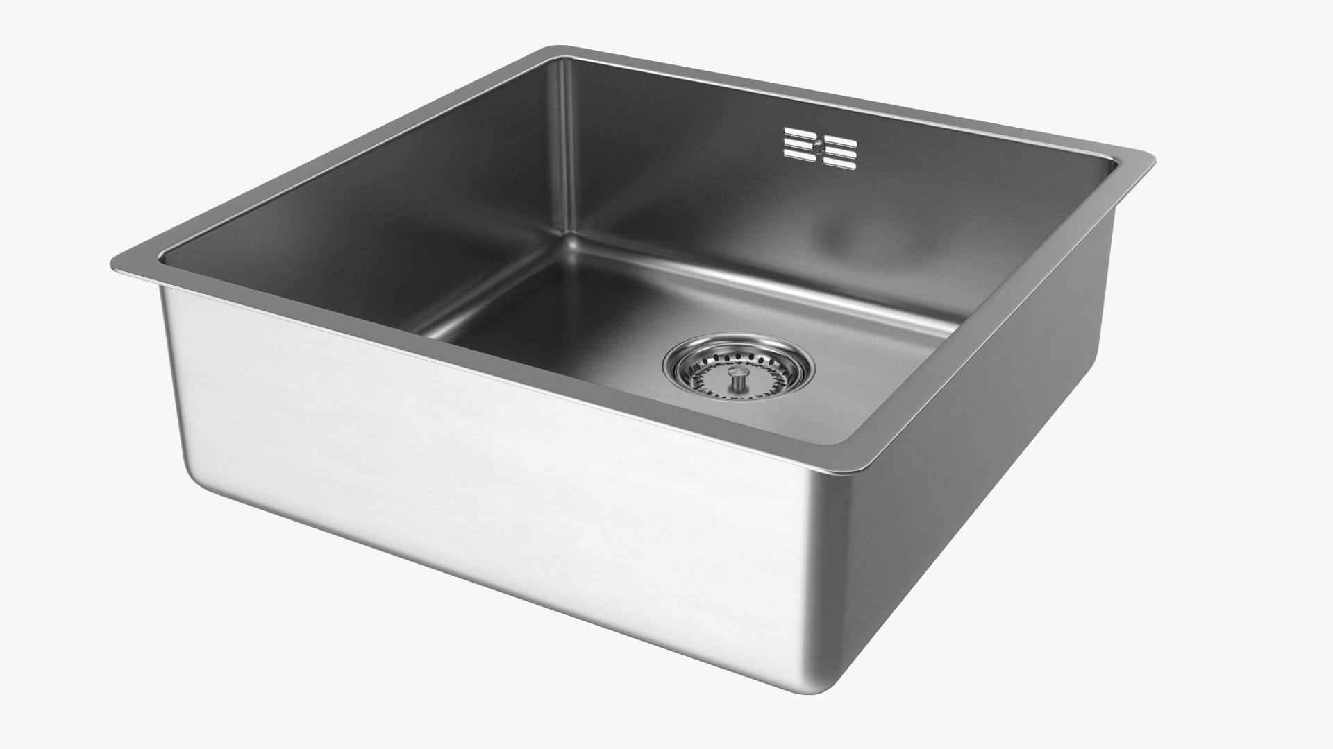 Single Bowl Square Stainless Steel Inset Sink 3D - TurboSquid 1735855