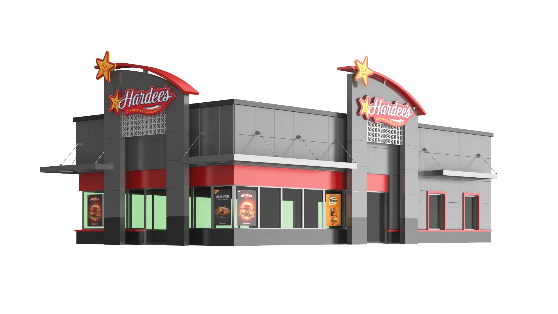 3D Hardees Fast Food Building Model - TurboSquid 2004244