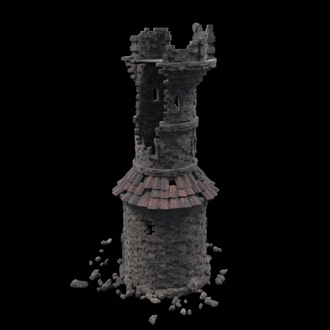 RUINED MAGE WIZARD TOWER ANCIENT MAGIC TURRET CASTLE RUINS AAA 3D Model ...