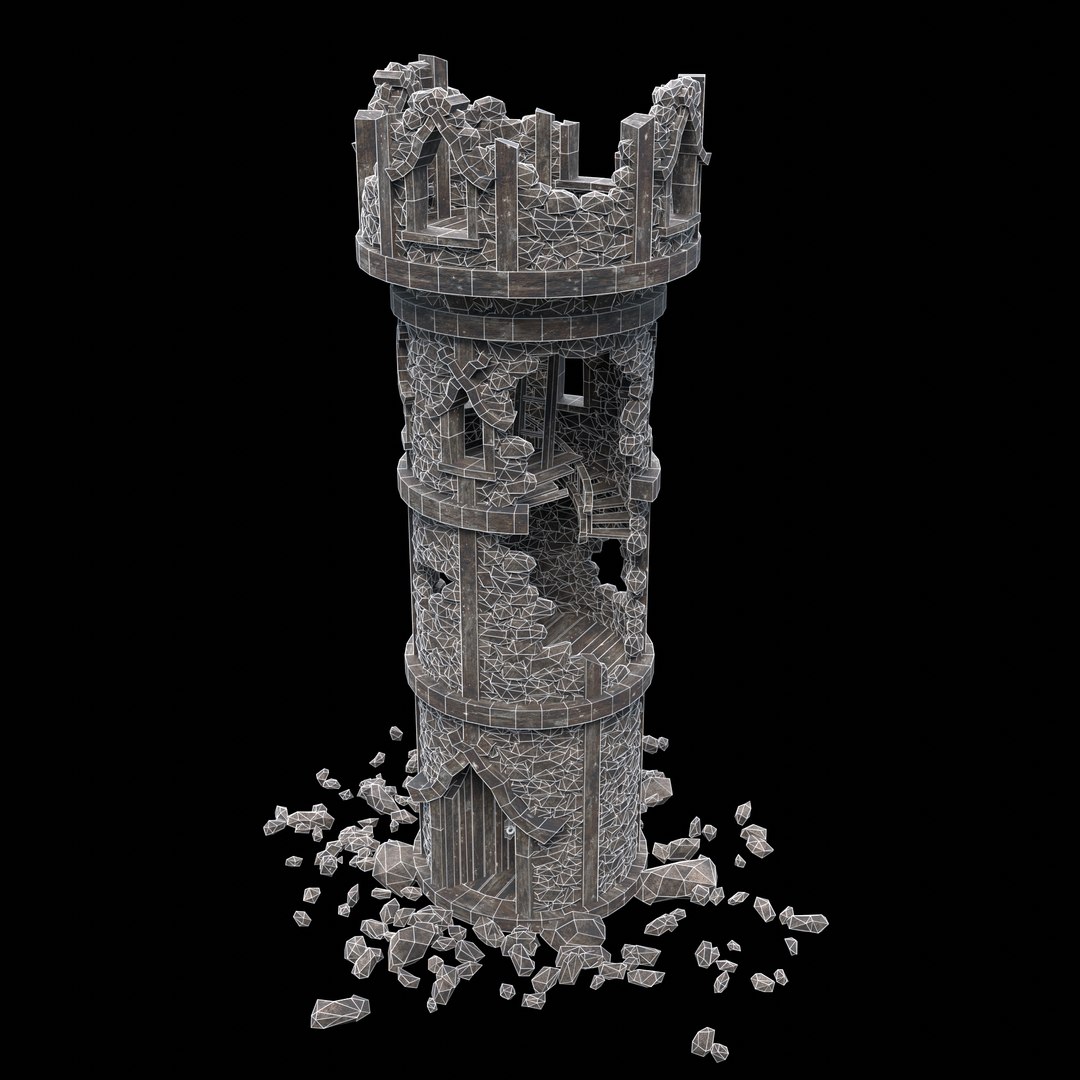 RUINED MAGE WIZARD TOWER ANCIENT MAGIC TURRET CASTLE RUINS AAA 3D Model ...