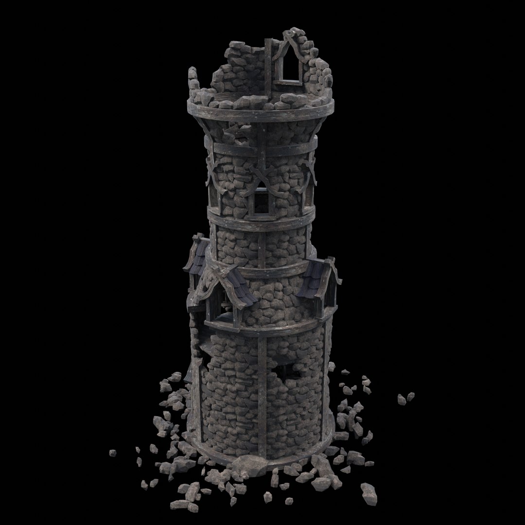 RUINED MAGE WIZARD TOWER ANCIENT MAGIC TURRET CASTLE RUINS AAA 3D Model ...