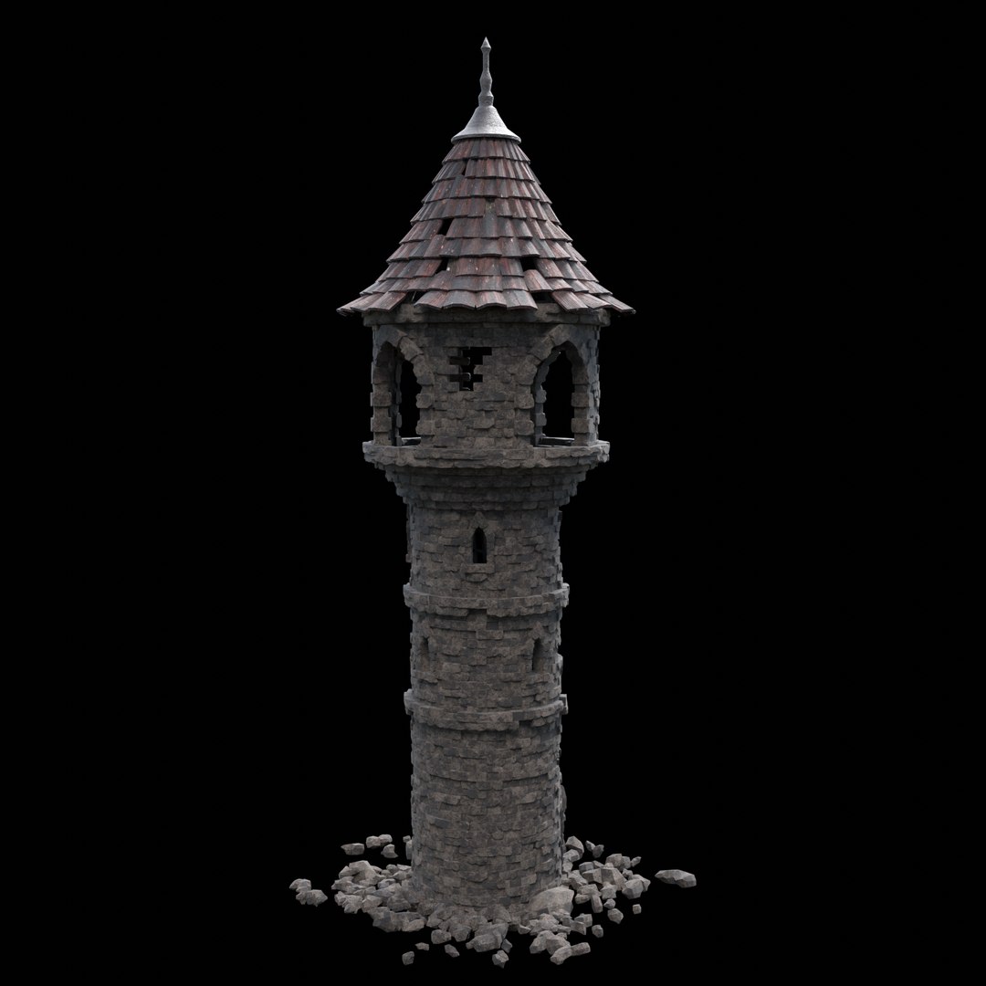 RUINED MAGE WIZARD TOWER ANCIENT MAGIC TURRET CASTLE RUINS AAA 3D Model ...