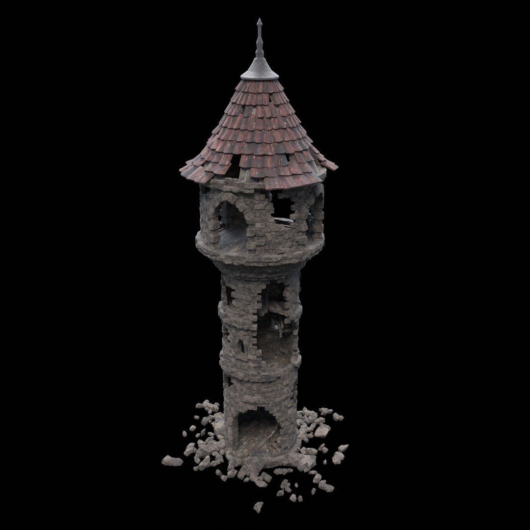 RUINED MAGE WIZARD TOWER ANCIENT MAGIC TURRET CASTLE RUINS AAA 3D Model ...
