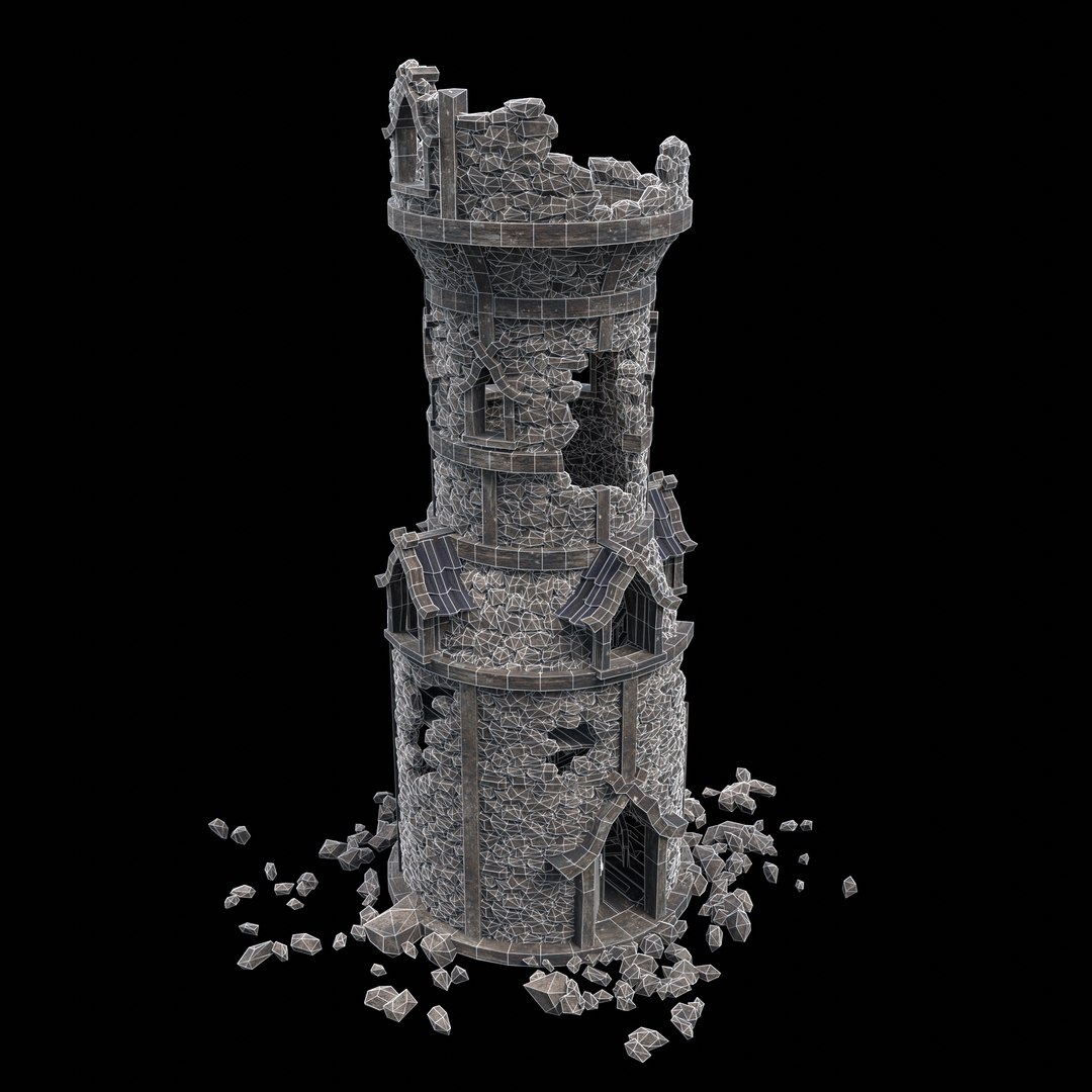 RUINED MAGE WIZARD TOWER ANCIENT MAGIC TURRET CASTLE RUINS AAA 3D Model ...