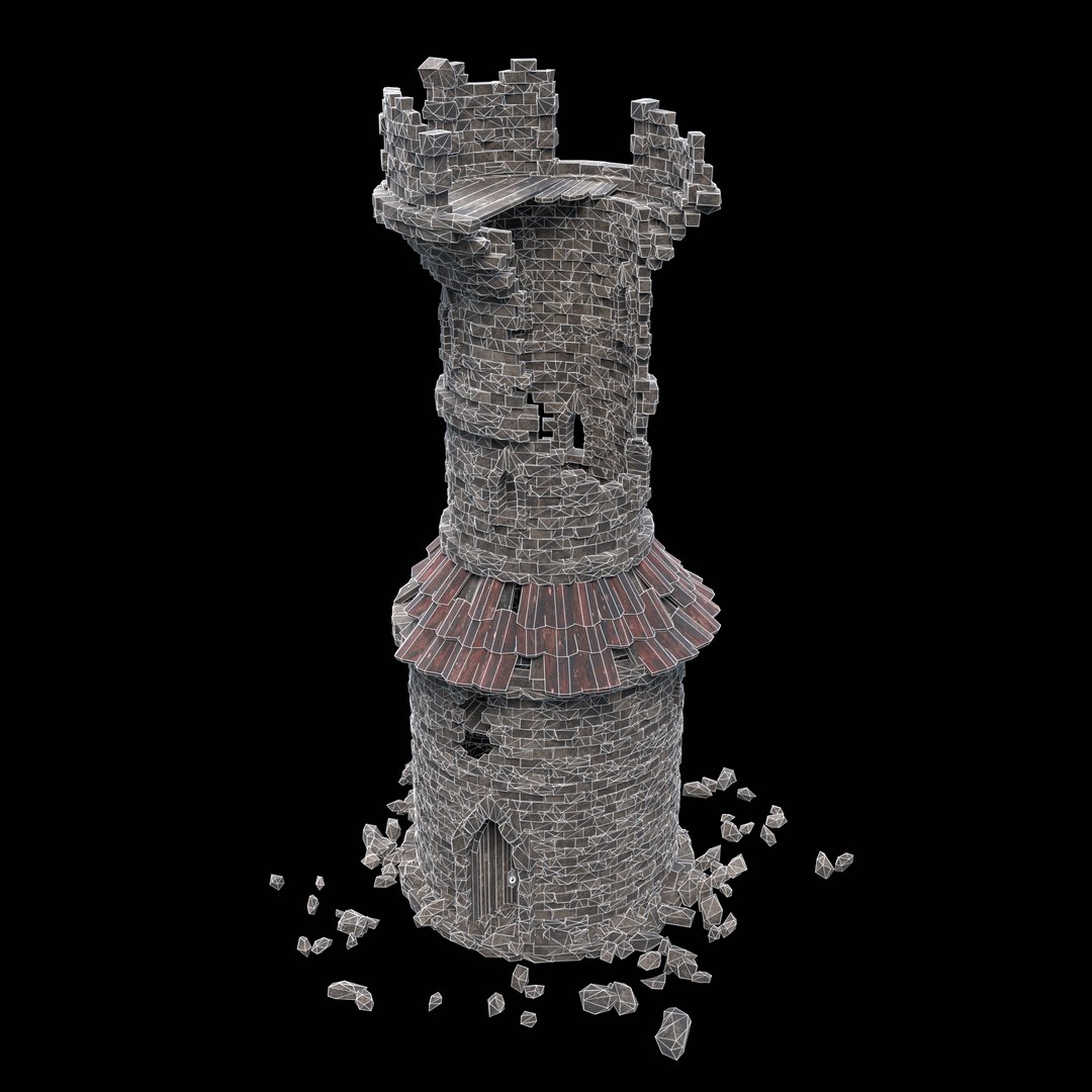 RUINED MAGE WIZARD TOWER ANCIENT MAGIC TURRET CASTLE RUINS AAA 3D Model ...
