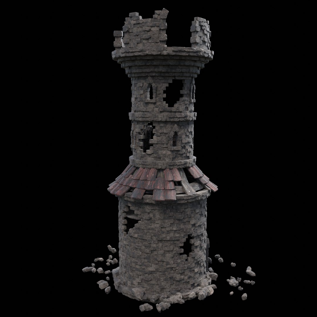 RUINED MAGE WIZARD TOWER ANCIENT MAGIC TURRET CASTLE RUINS AAA 3D Model ...