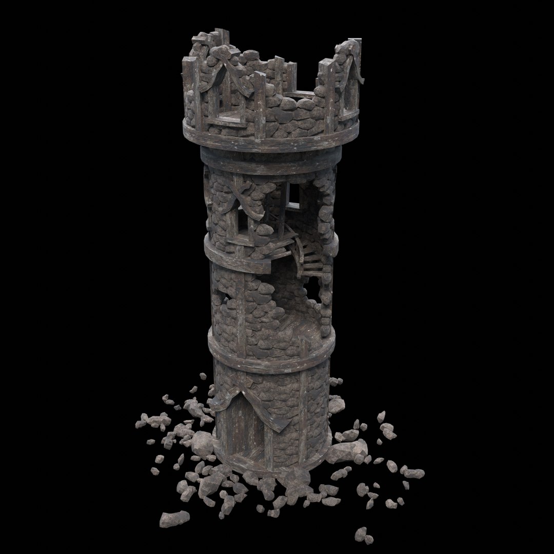RUINED MAGE WIZARD TOWER ANCIENT MAGIC TURRET CASTLE RUINS AAA 3D Model ...