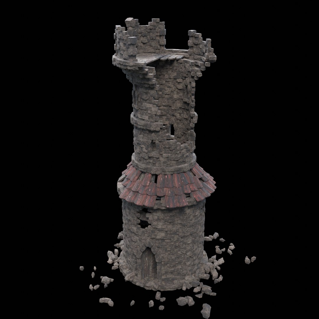 RUINED MAGE WIZARD TOWER ANCIENT MAGIC TURRET CASTLE RUINS AAA 3D Model ...