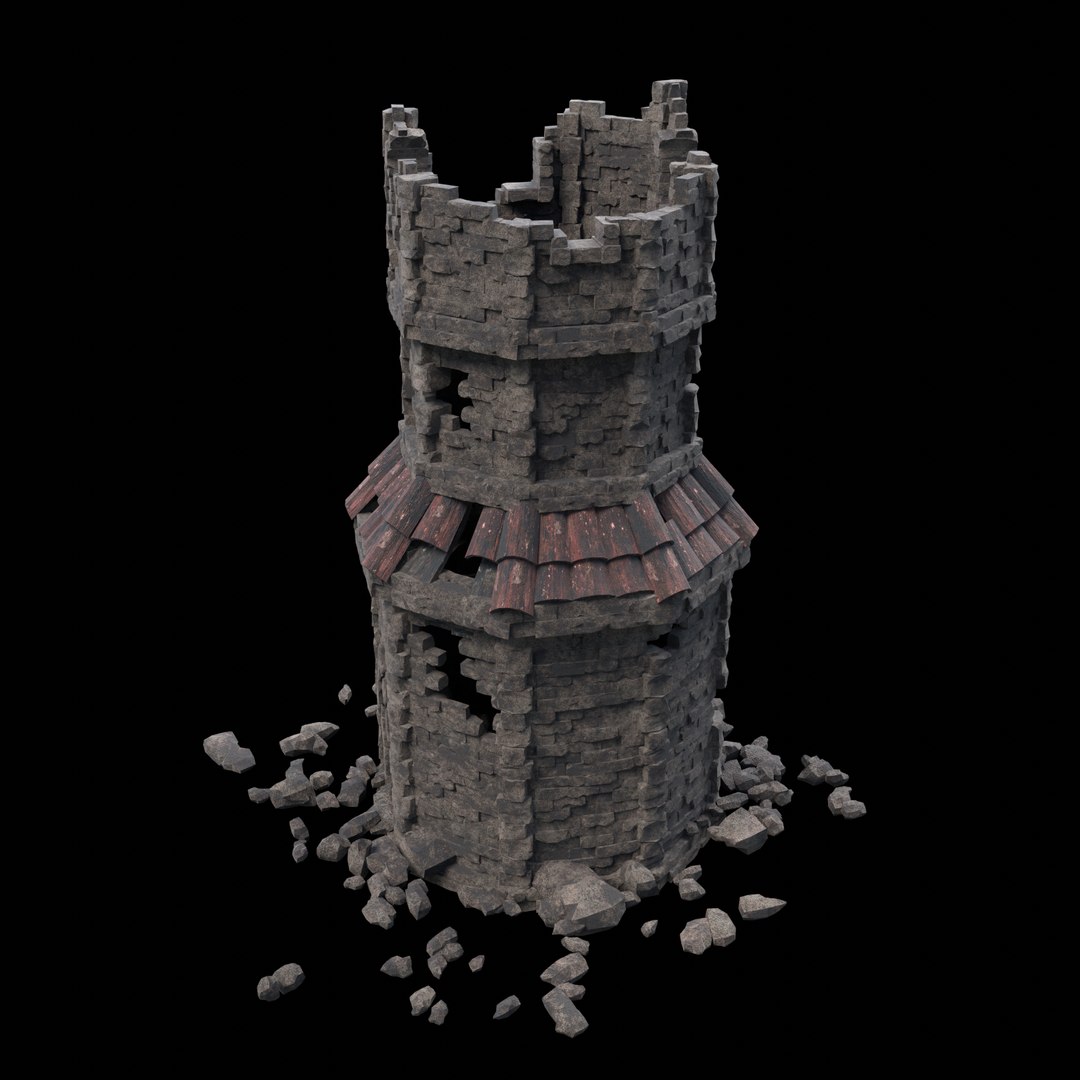 RUINED MAGE WIZARD TOWER ANCIENT MAGIC TURRET CASTLE RUINS AAA 3D model ...