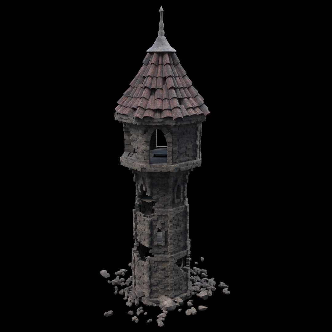 RUINED MAGE WIZARD TOWER ANCIENT MAGIC TURRET CASTLE RUINS AAA 3D Model ...