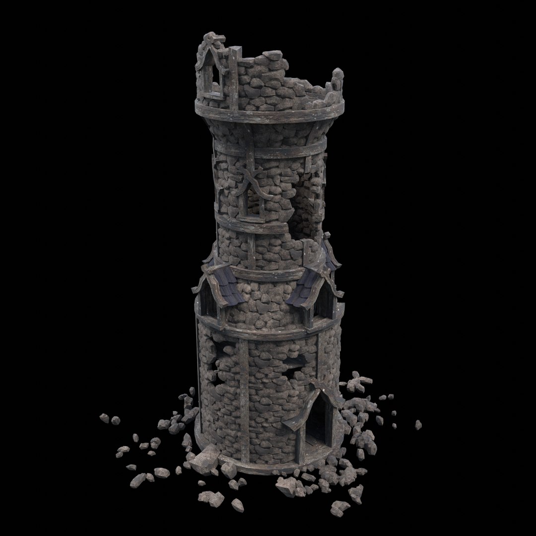 RUINED MAGE WIZARD TOWER ANCIENT MAGIC TURRET CASTLE RUINS AAA 3D Model ...