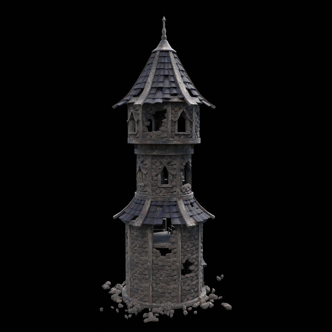 RUINED MAGE WIZARD TOWER ANCIENT MAGIC TURRET CASTLE RUINS AAA 3D Model ...