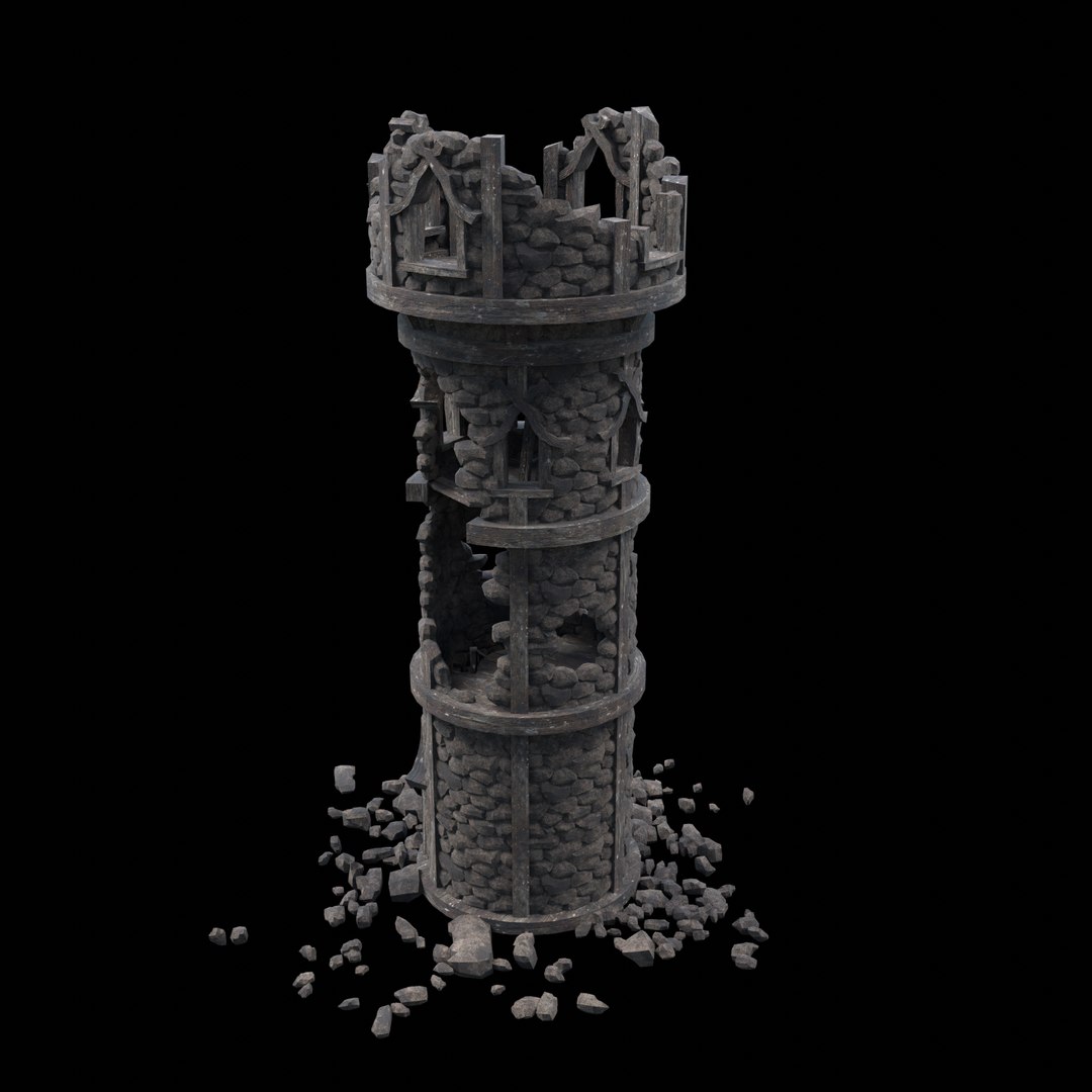 RUINED MAGE WIZARD TOWER ANCIENT MAGIC TURRET CASTLE RUINS AAA 3D Model ...