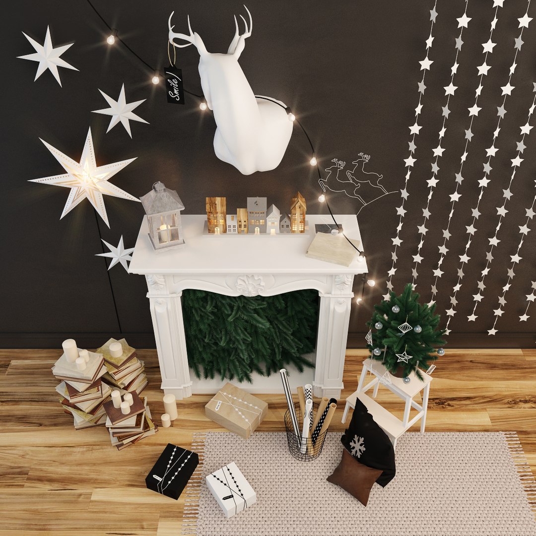 3D Books Fireplace - TurboSquid 1243297