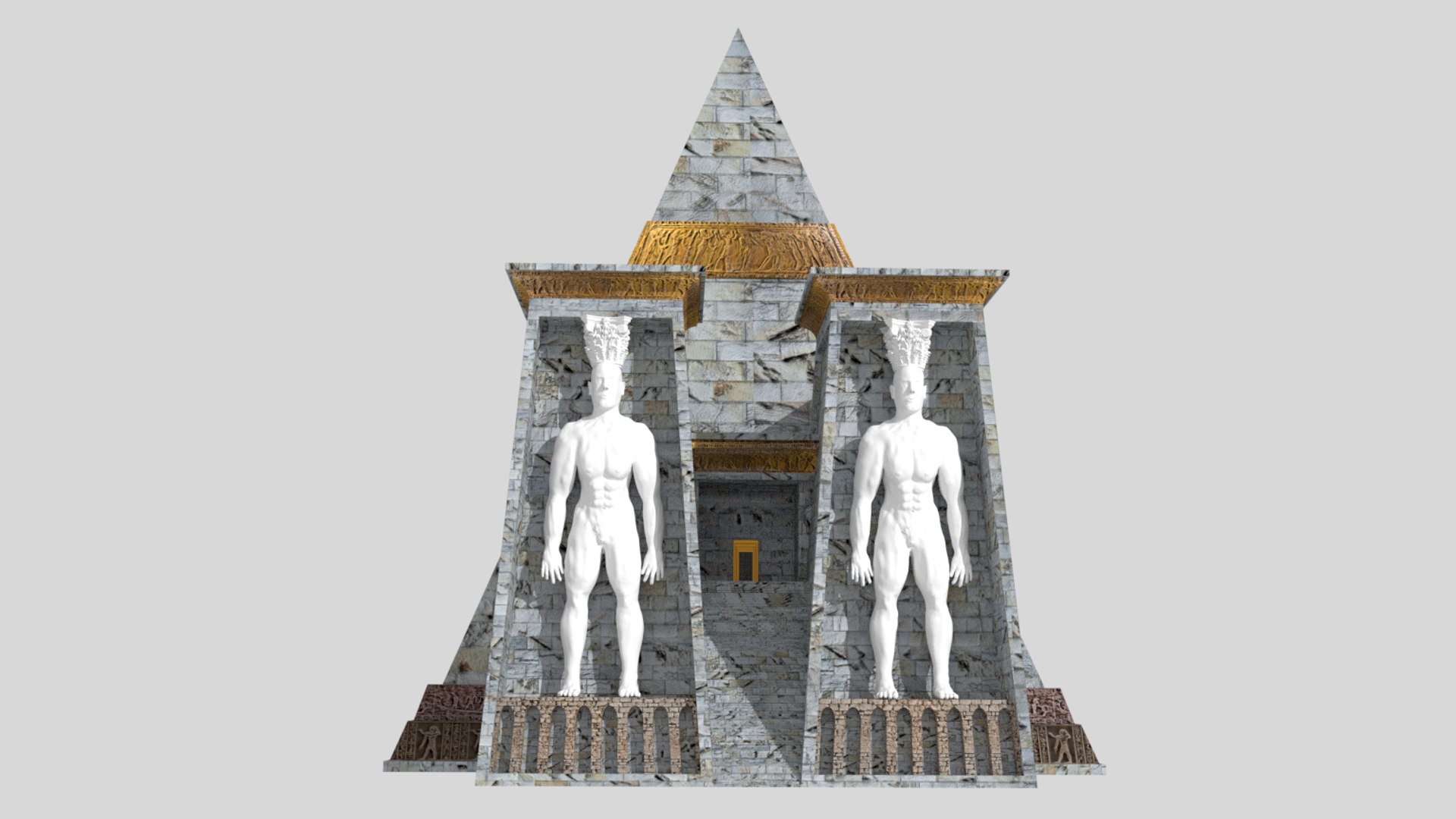 Fantasy pyramid male statues 3D - TurboSquid 1168542