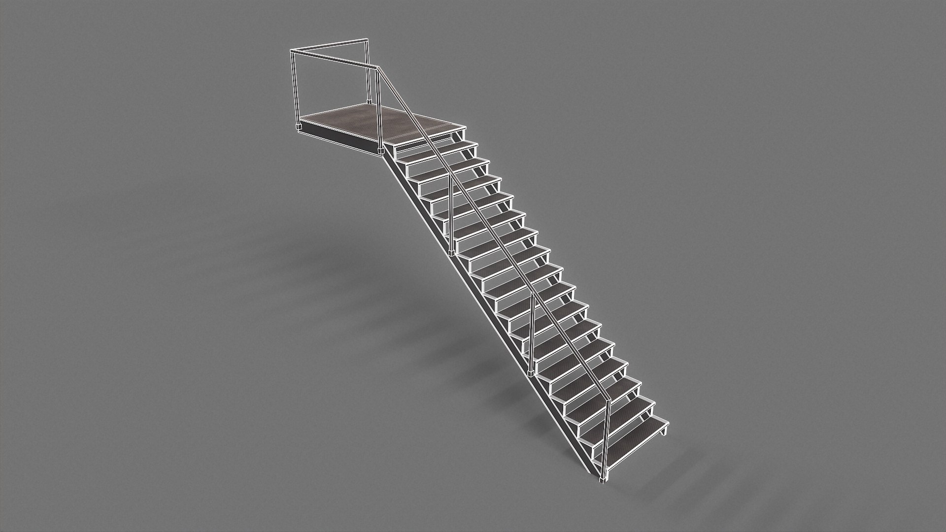 3D Industrial Stairs Low Poly Model - TurboSquid 1925393