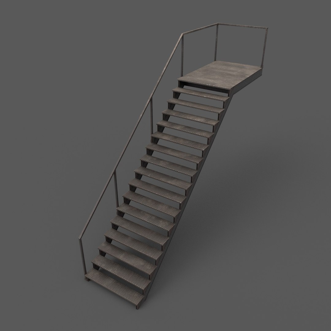 3D Industrial Stairs Low Poly Model - TurboSquid 1925393