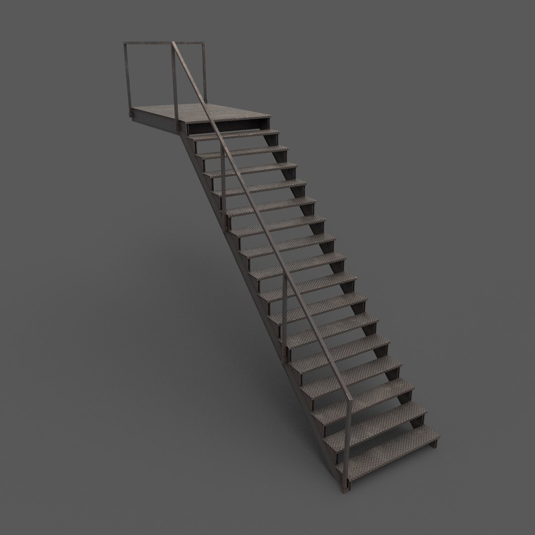 3D Industrial Stairs Low Poly Model - TurboSquid 1925393