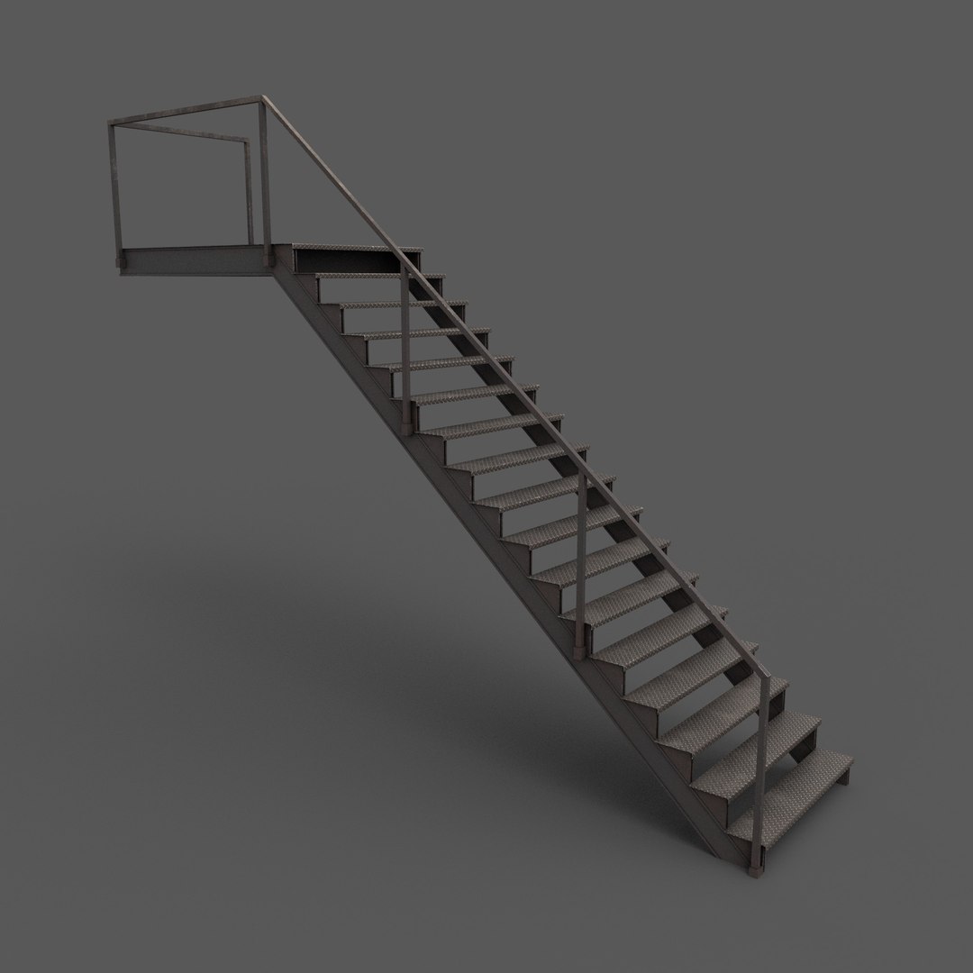 3D Industrial Stairs Low Poly Model - TurboSquid 1925393