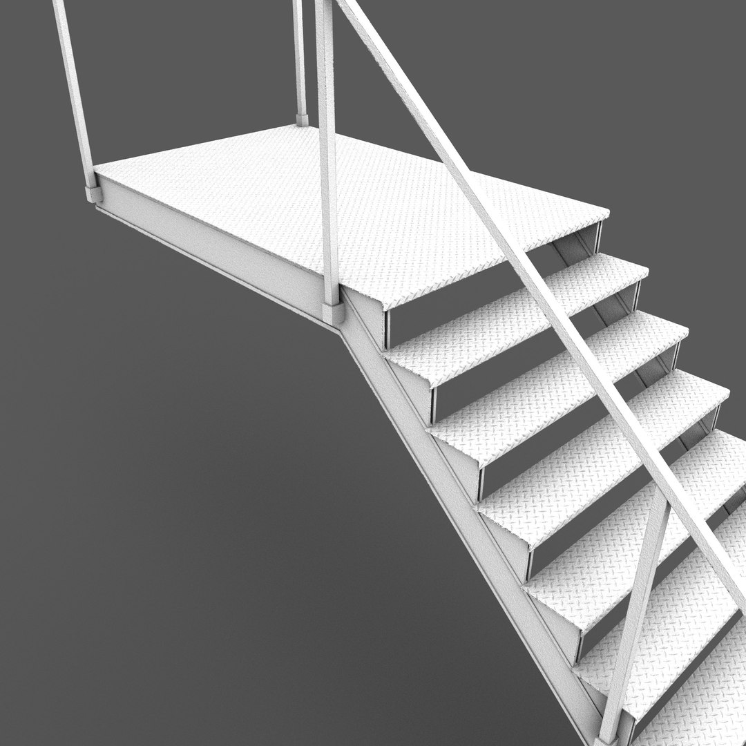 3D Industrial Stairs Low Poly Model - TurboSquid 1925393