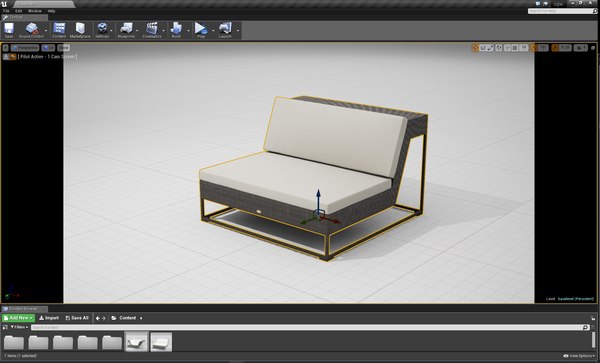 3d dedon zofa chair ue4 model