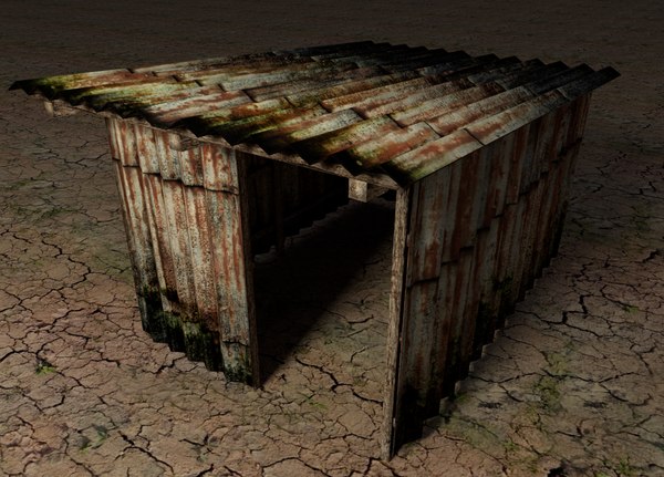 3d 3ds old metal shack