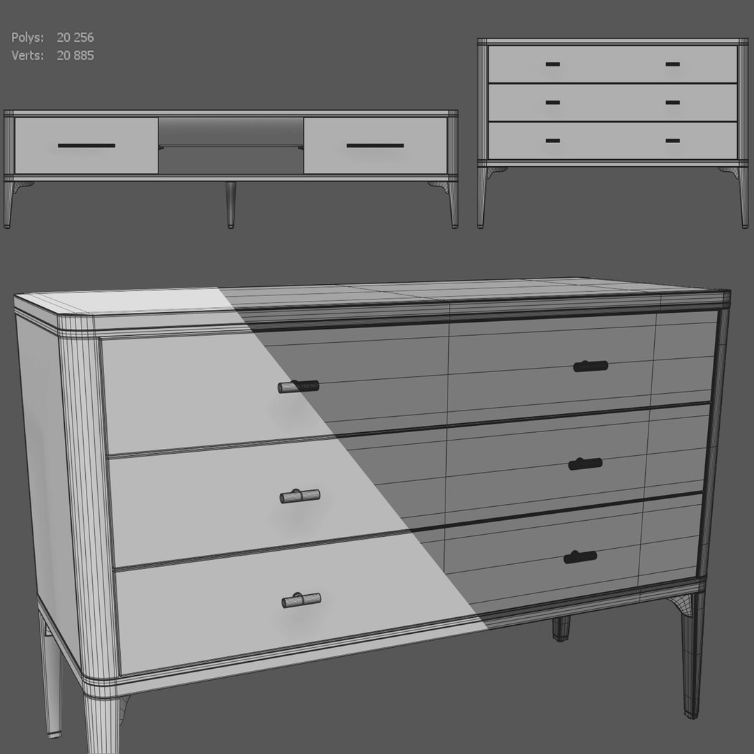 3D Dresser Tvstand Raum By Enza Home Model - TurboSquid 1914431