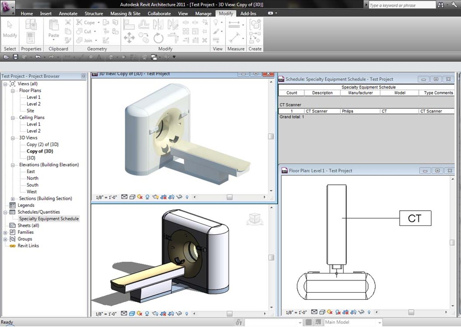 3d Model Revit Philips Brilliance Ct
