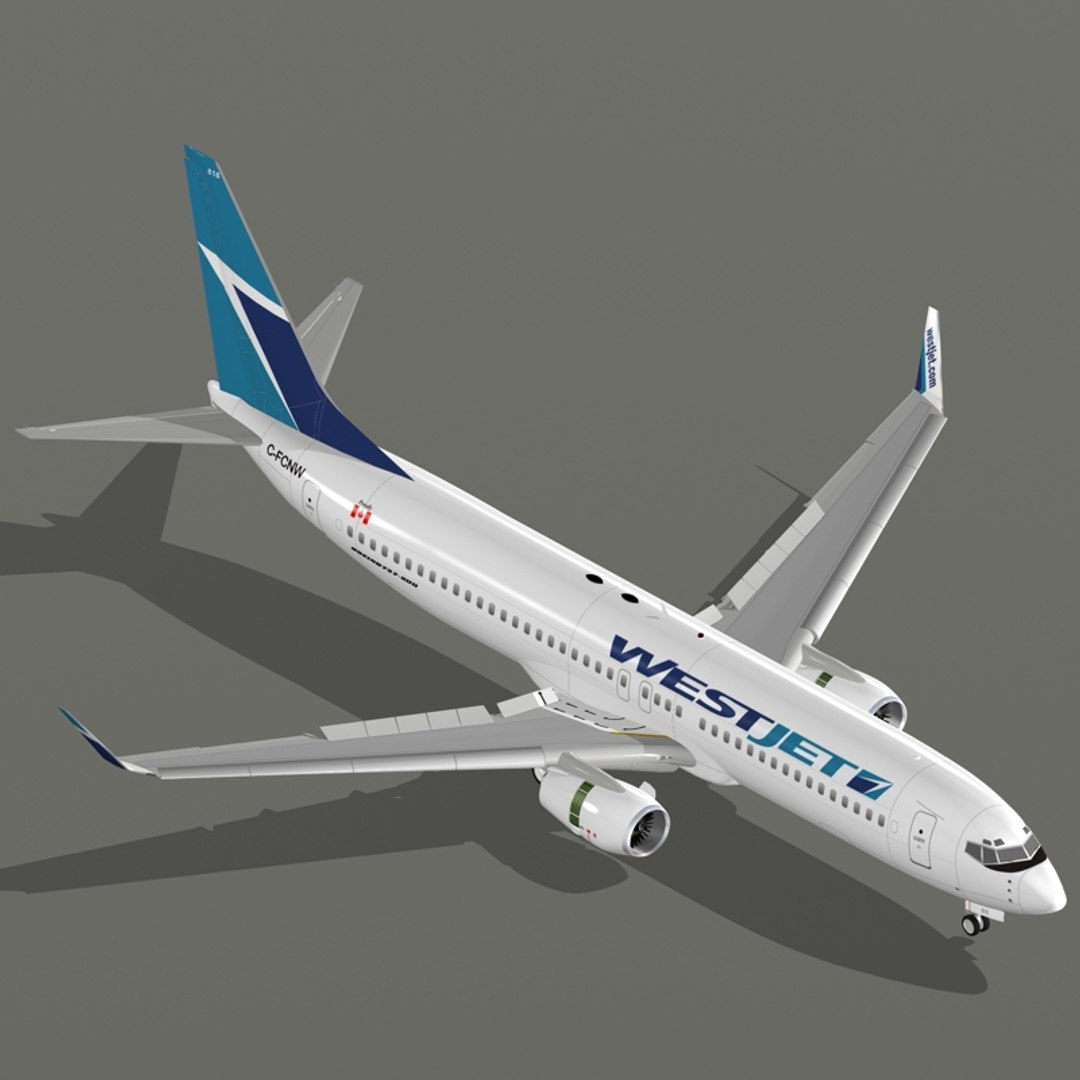 Boeing 737-800 Westjet 3d Model