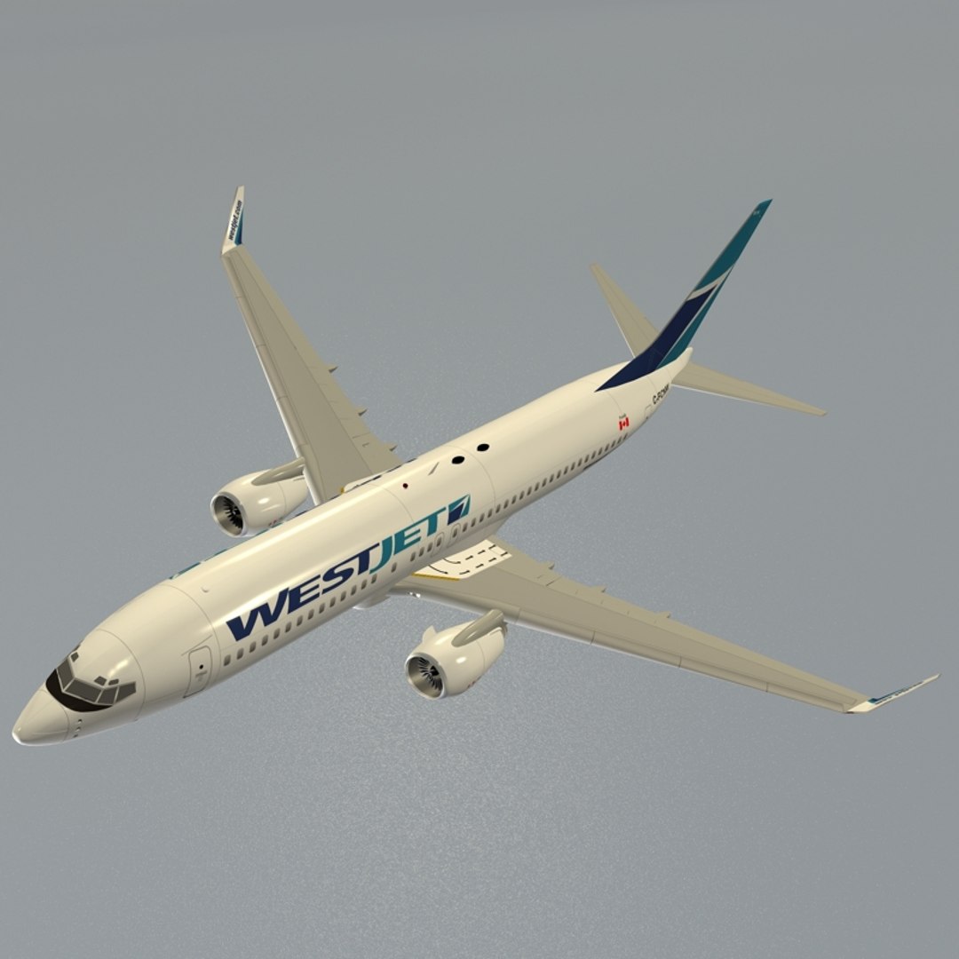 Boeing 737-800 Westjet 3d Model