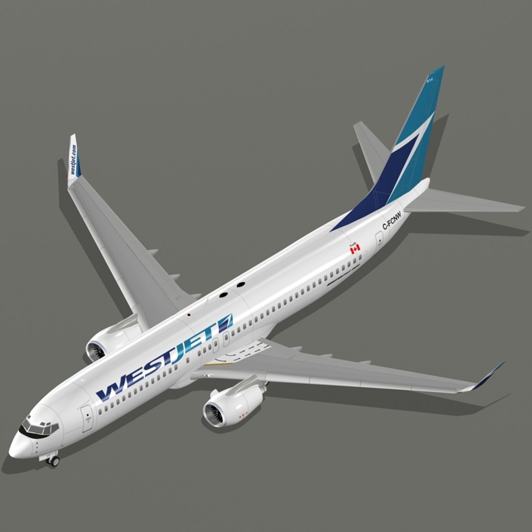 Boeing 737-800 Westjet 3d Model