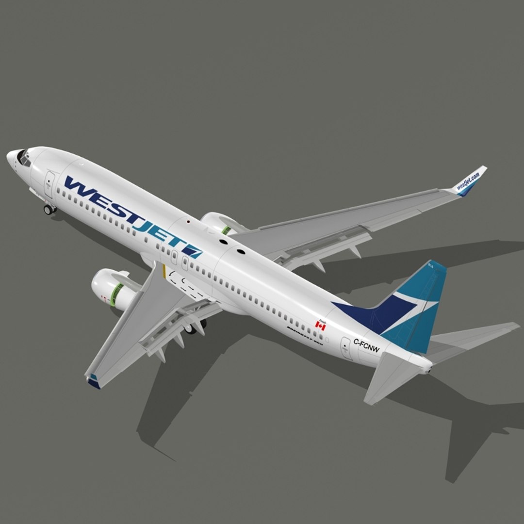 Boeing 737-800 Westjet 3d Model