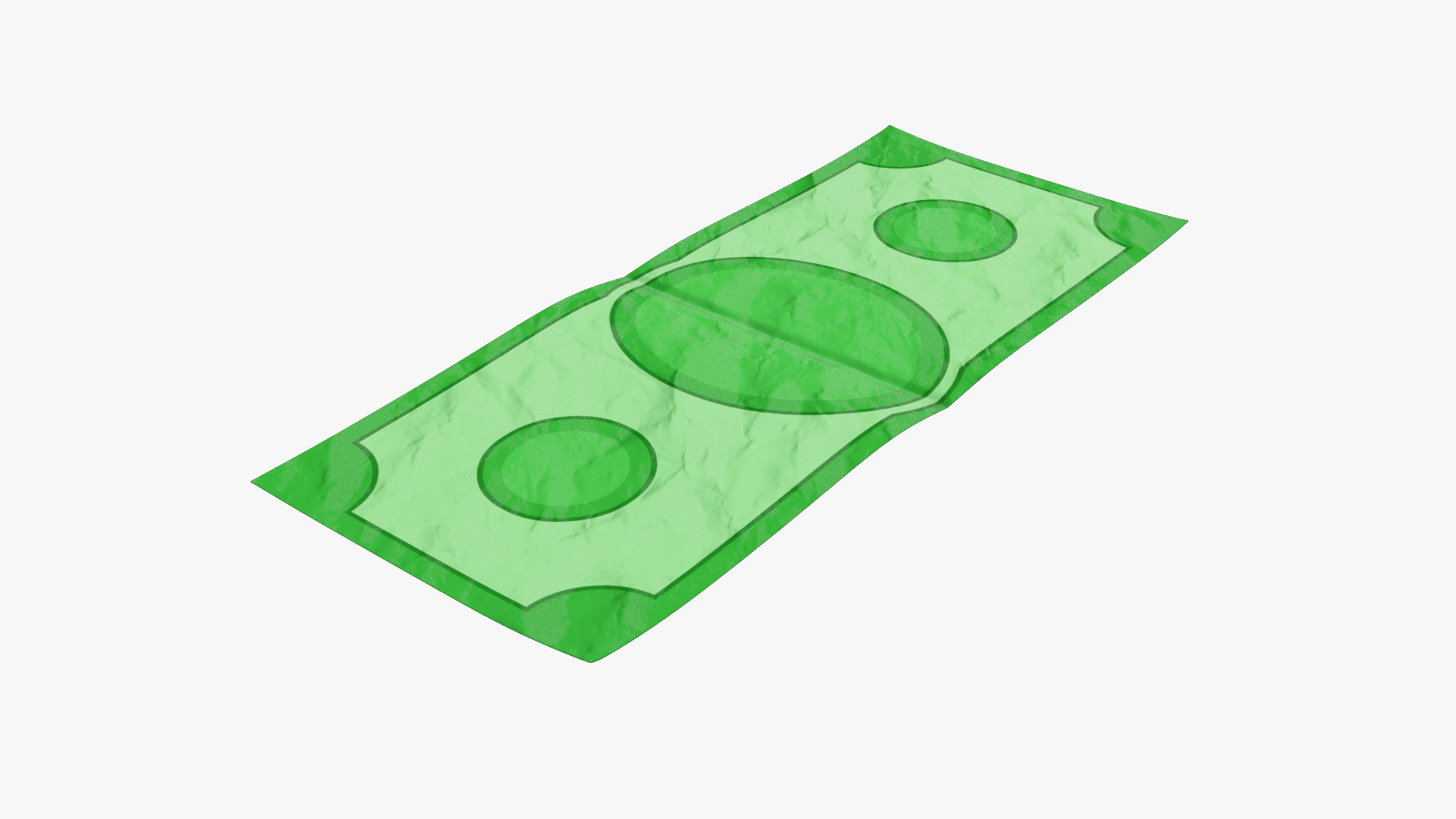 3D Cartoon Money Bill Crumpled V2 - TurboSquid 2005811