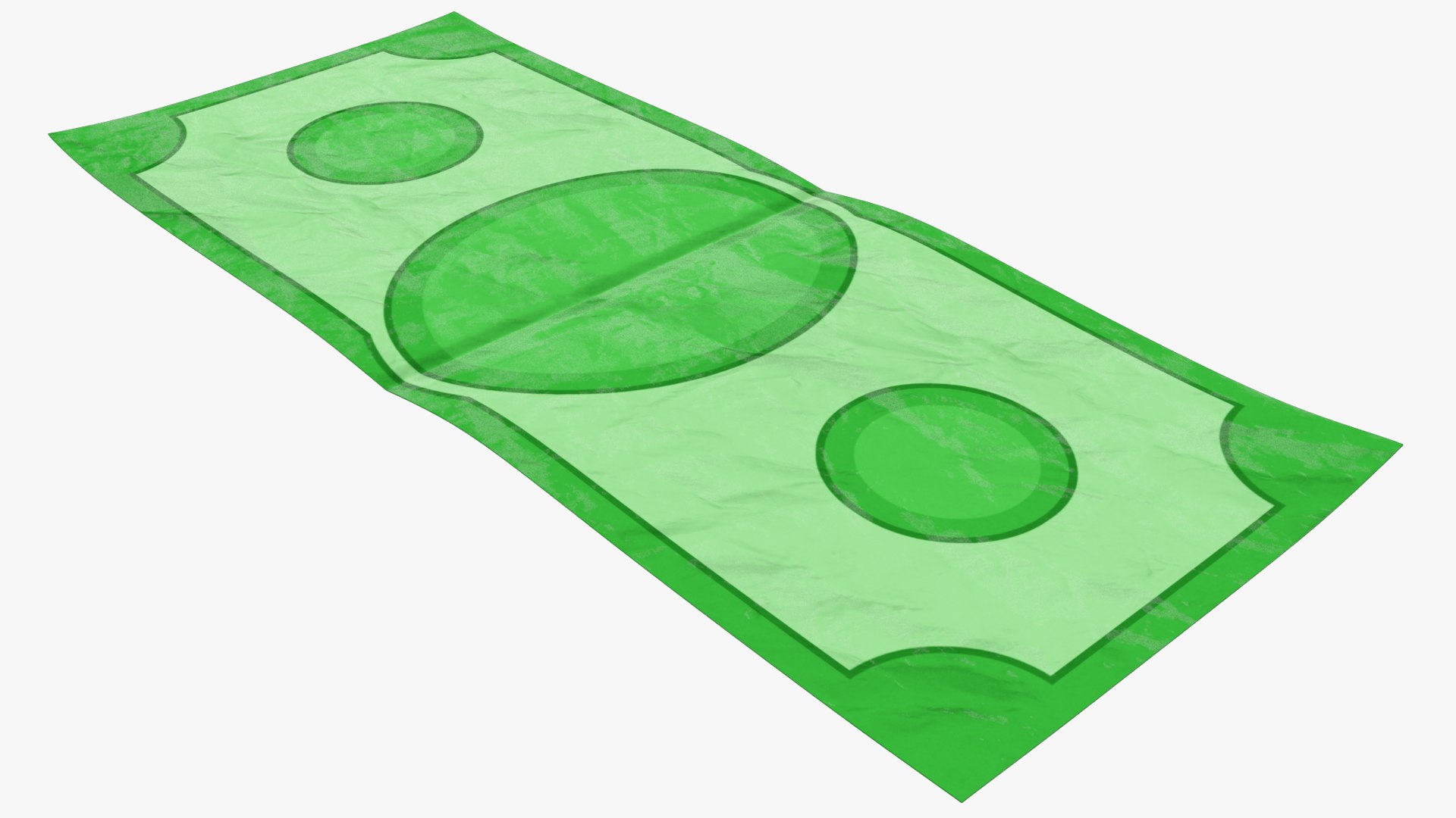 3D Cartoon Money Bill Crumpled V2 - TurboSquid 2005811