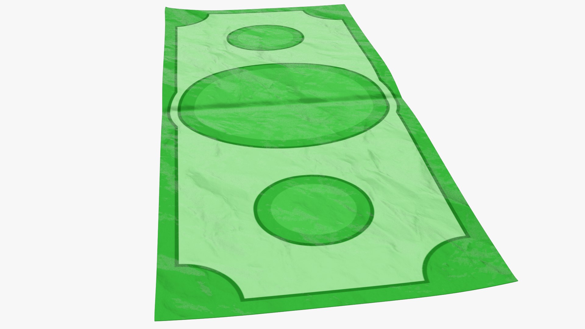 3D Cartoon Money Bill Crumpled V2 - TurboSquid 2005811