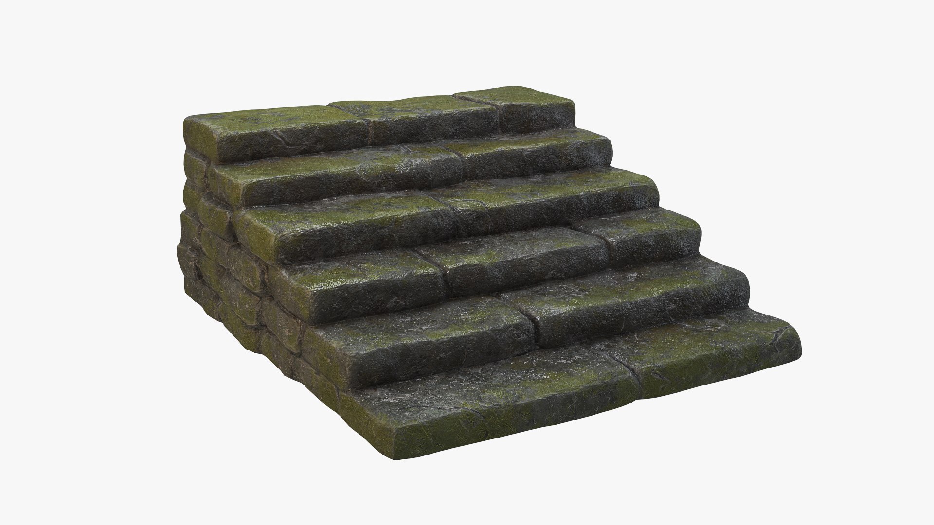 Mossy Wet Stone Steps 3D - TurboSquid 1582702
