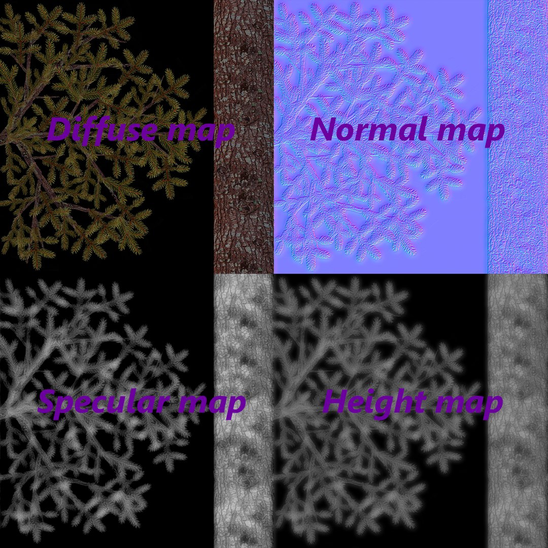 Realistic Fir Tree 3d 3ds