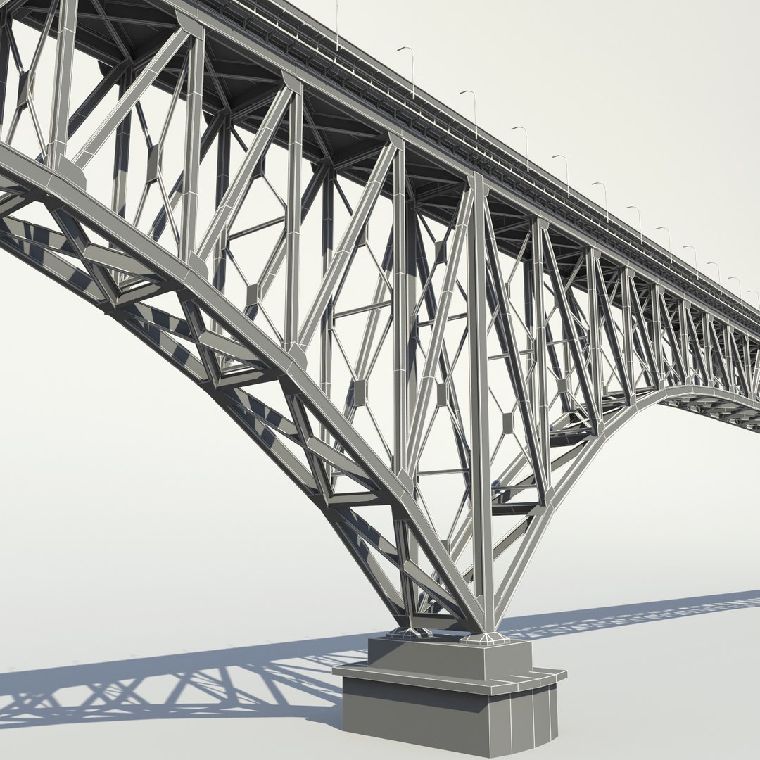 3ds Max Steel Arch Bridge S