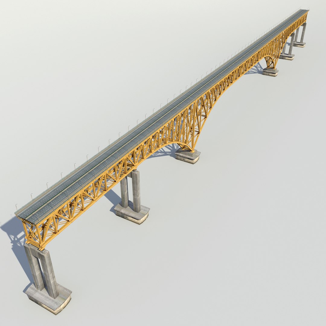 3ds Max Steel Arch Bridge S