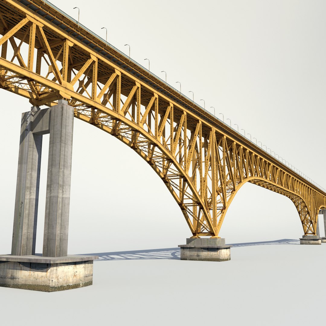 3ds Max Steel Arch Bridge S