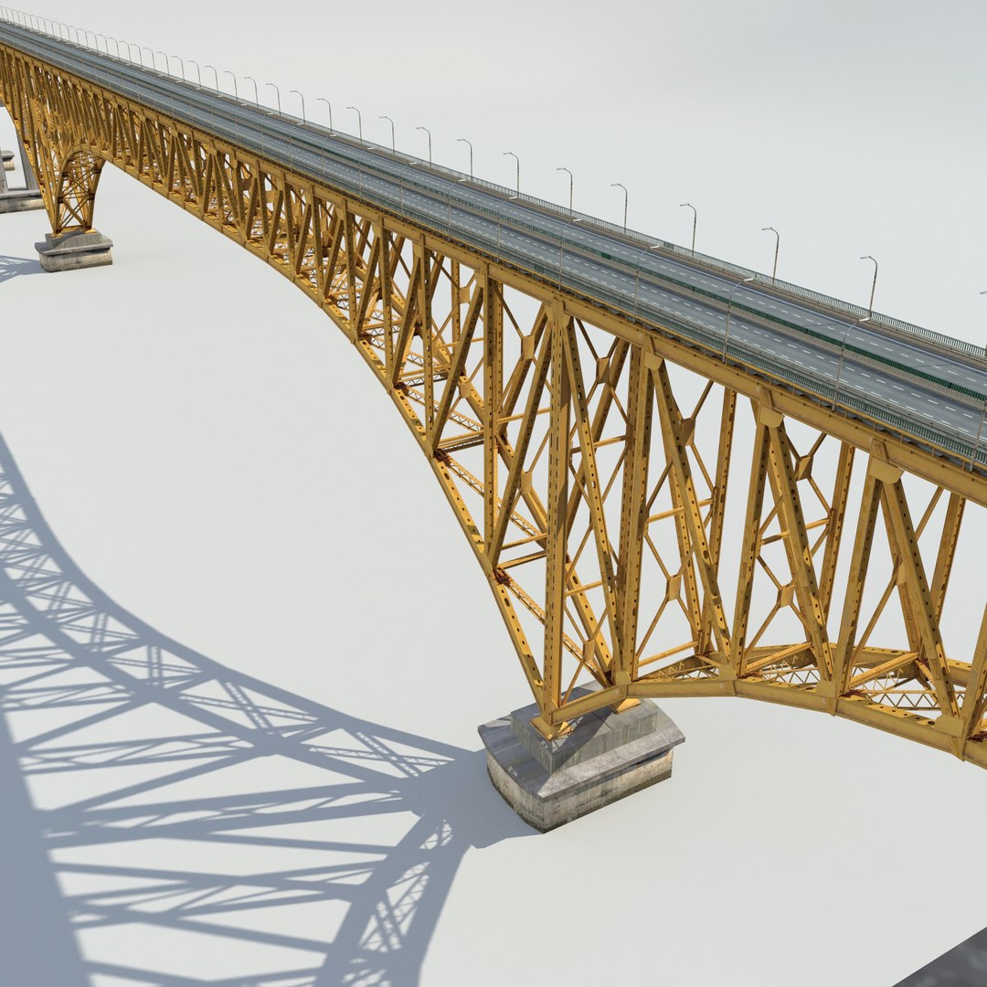 3ds Max Steel Arch Bridge S