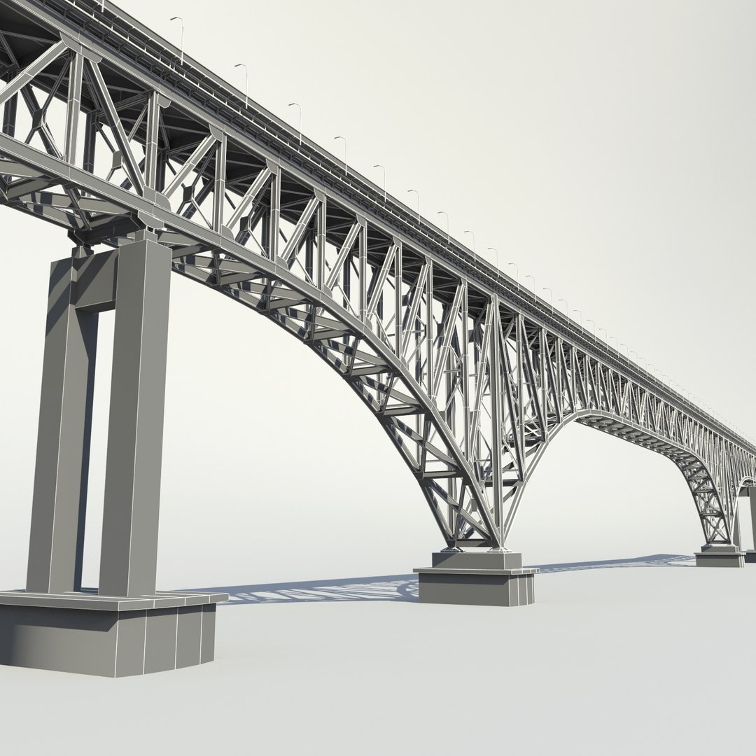 3ds Max Steel Arch Bridge S