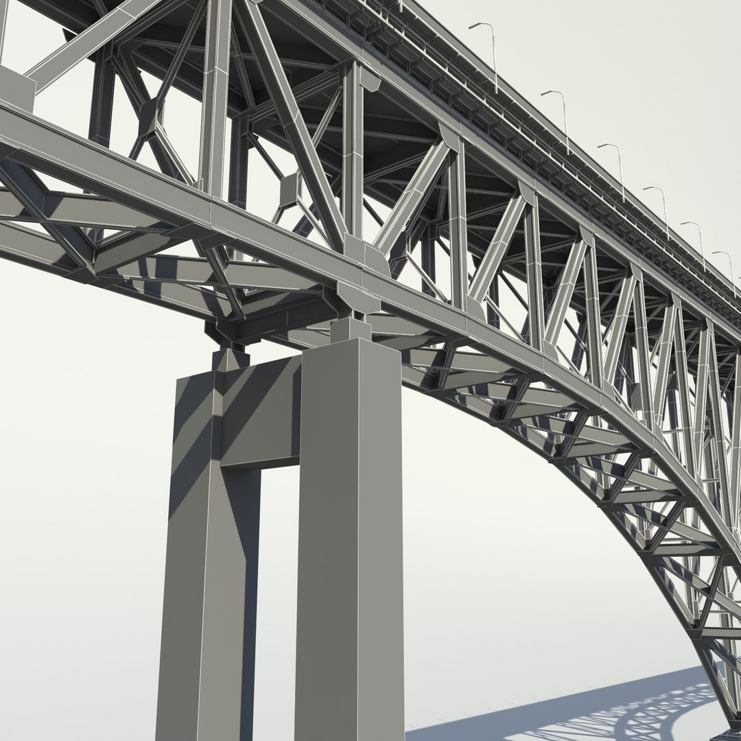 3ds Max Steel Arch Bridge S