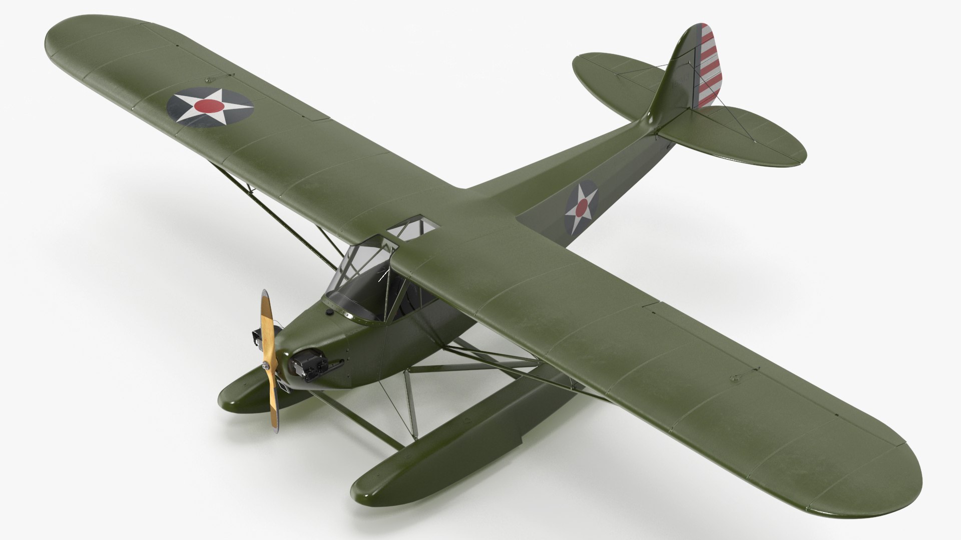 3D Model Piper J-3 Cub Light Aircraft With Floats - TurboSquid 2217892