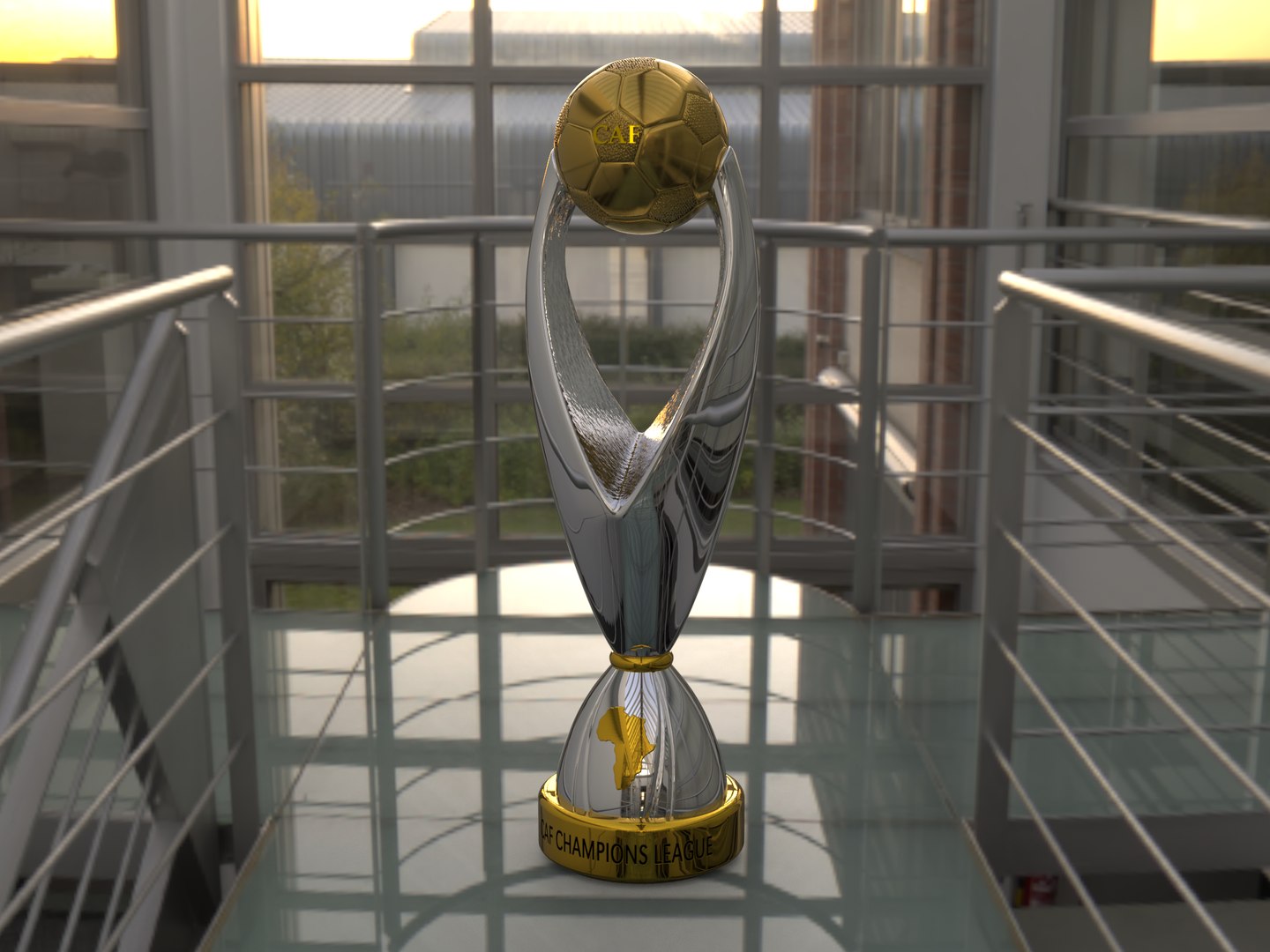 3D CAF Champions League Cup Trophy Classic Version - TurboSquid 2421085