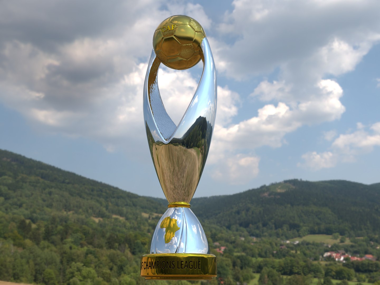 3D CAF Champions League Cup Trophy Classic Version - TurboSquid 2421085