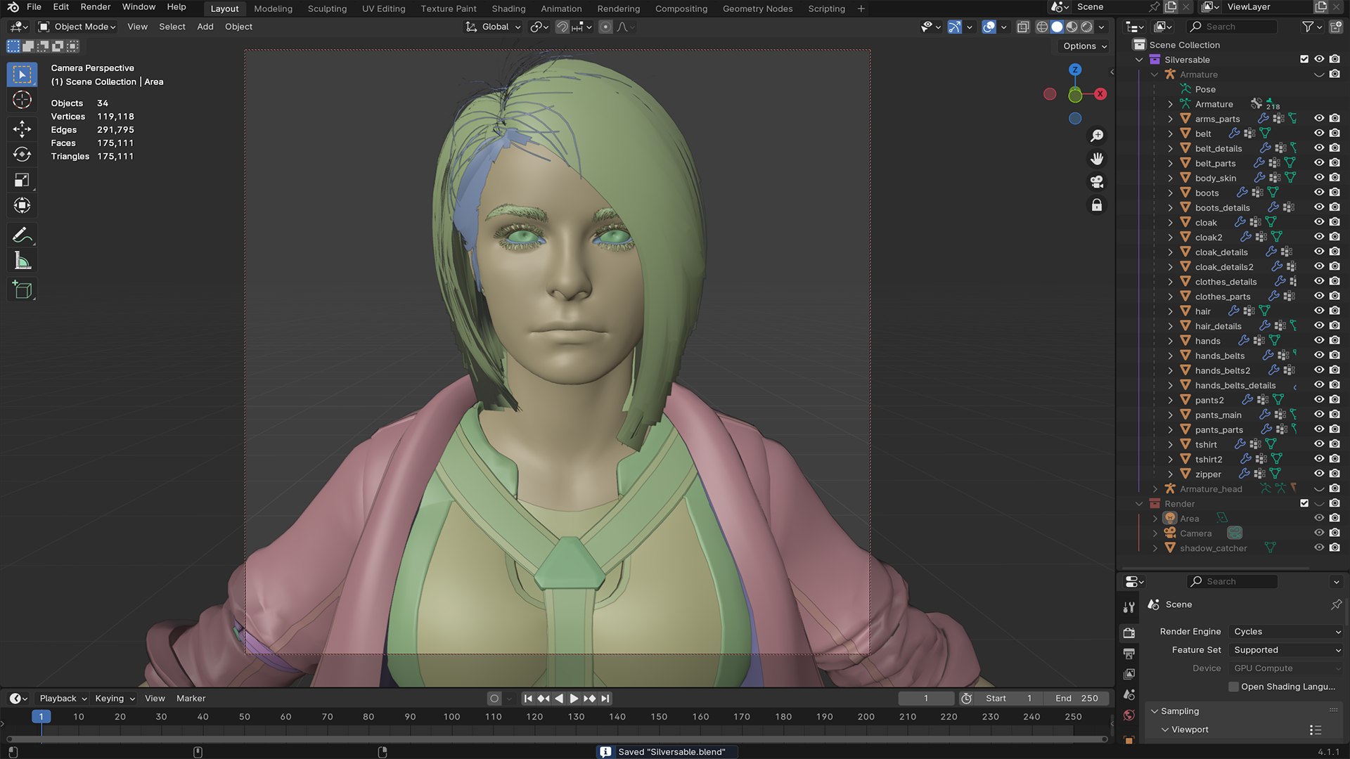 Silver Sable 3D Model - TurboSquid 2365086
